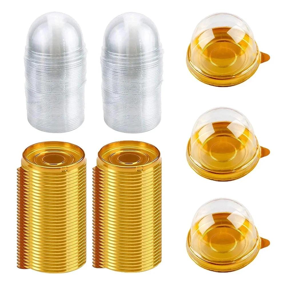 Jual 50PCS Clear Plastic Mini Cupcake Box Round Cupcake Mooncake ...