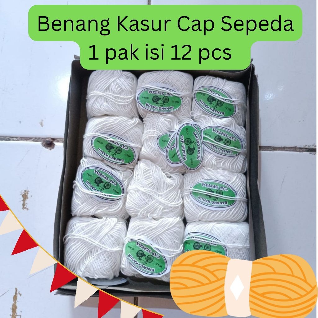 Jual BENANG KASUR KECIL PUTIH HALUS CAP SEPEDA 1 PAK 12PCS | Shopee ...