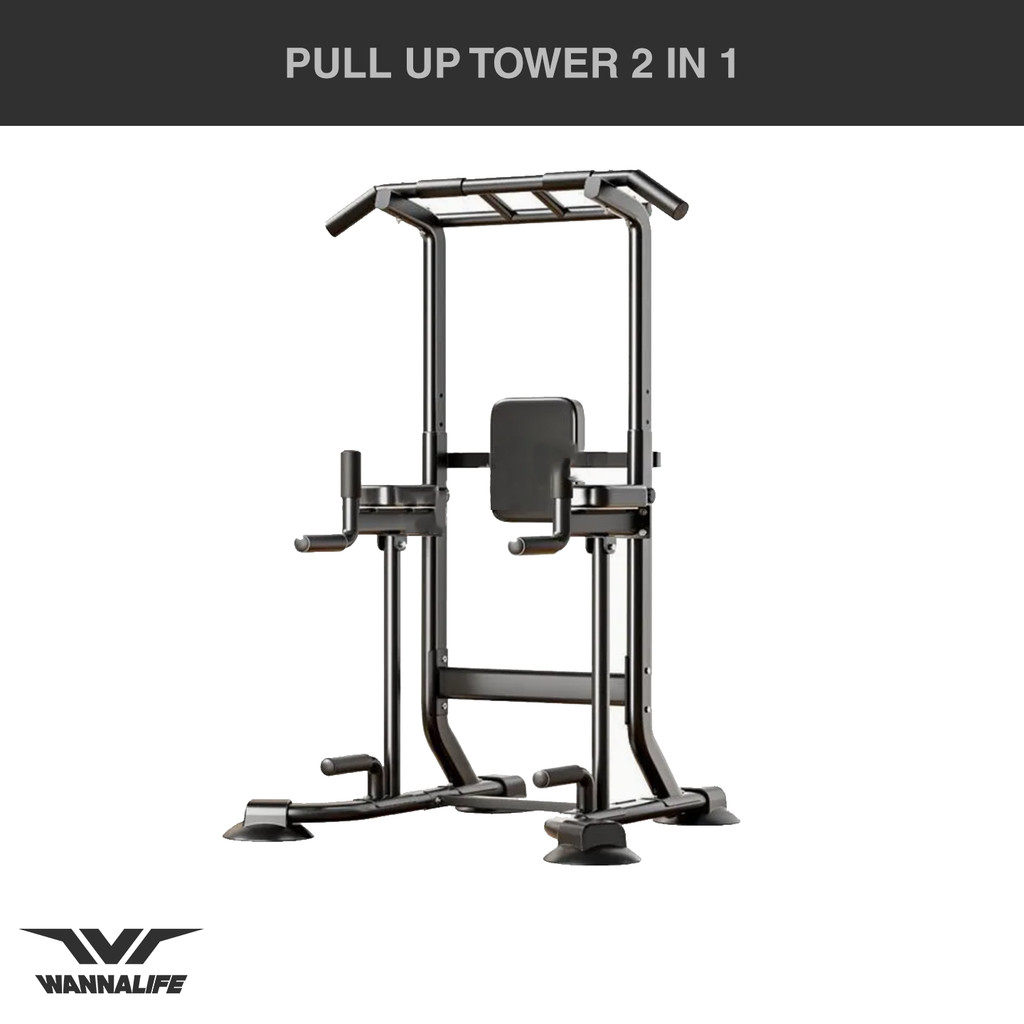 Jual Pull Up Tower 2 in 1 | Fitness Pullup Chin Up Bar Adjustable Power ...