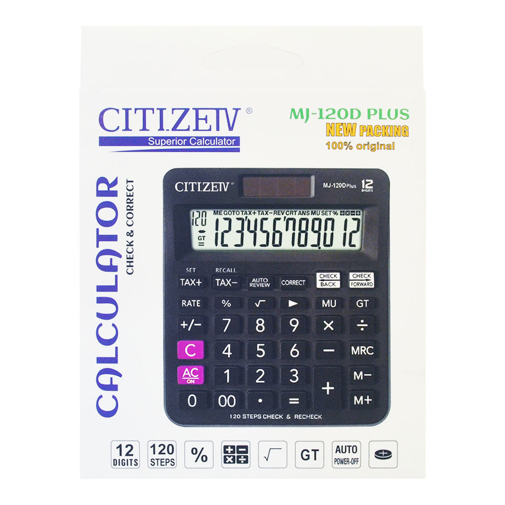 Jual Kalkulator Besar 12 Digits Citizeiv MJ-120D Plus Calculator mirip ...
