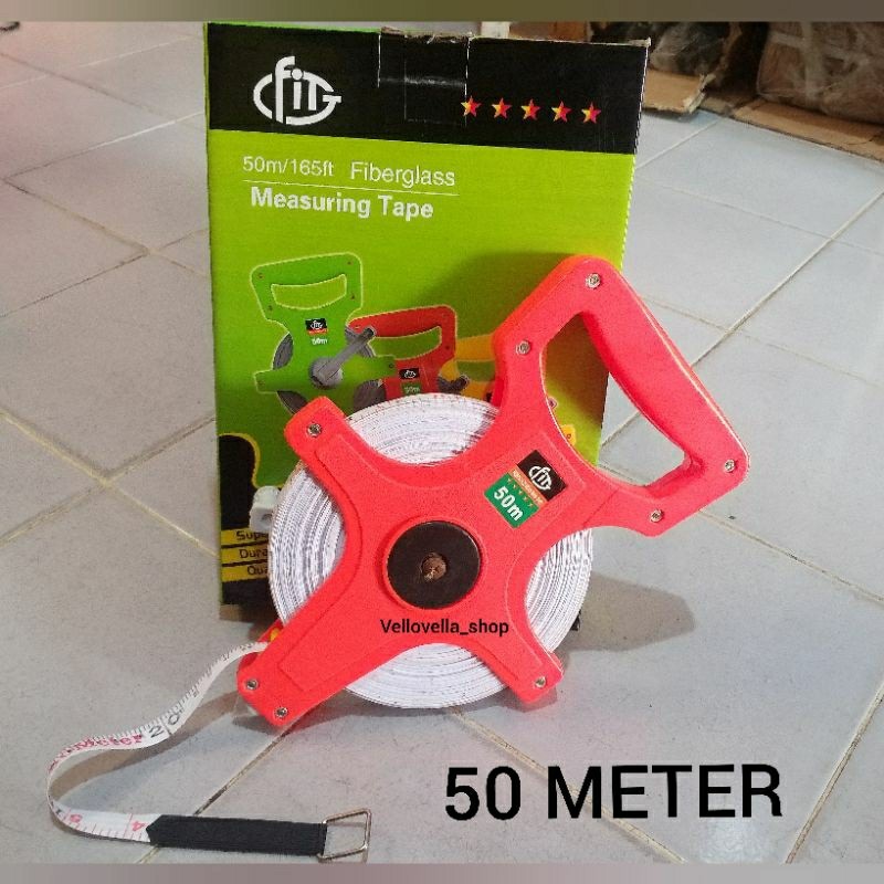 Jual Meteran Fiber 50 Meter / Meteran Tancap Tanah 50 M 50 Meter Roll ...