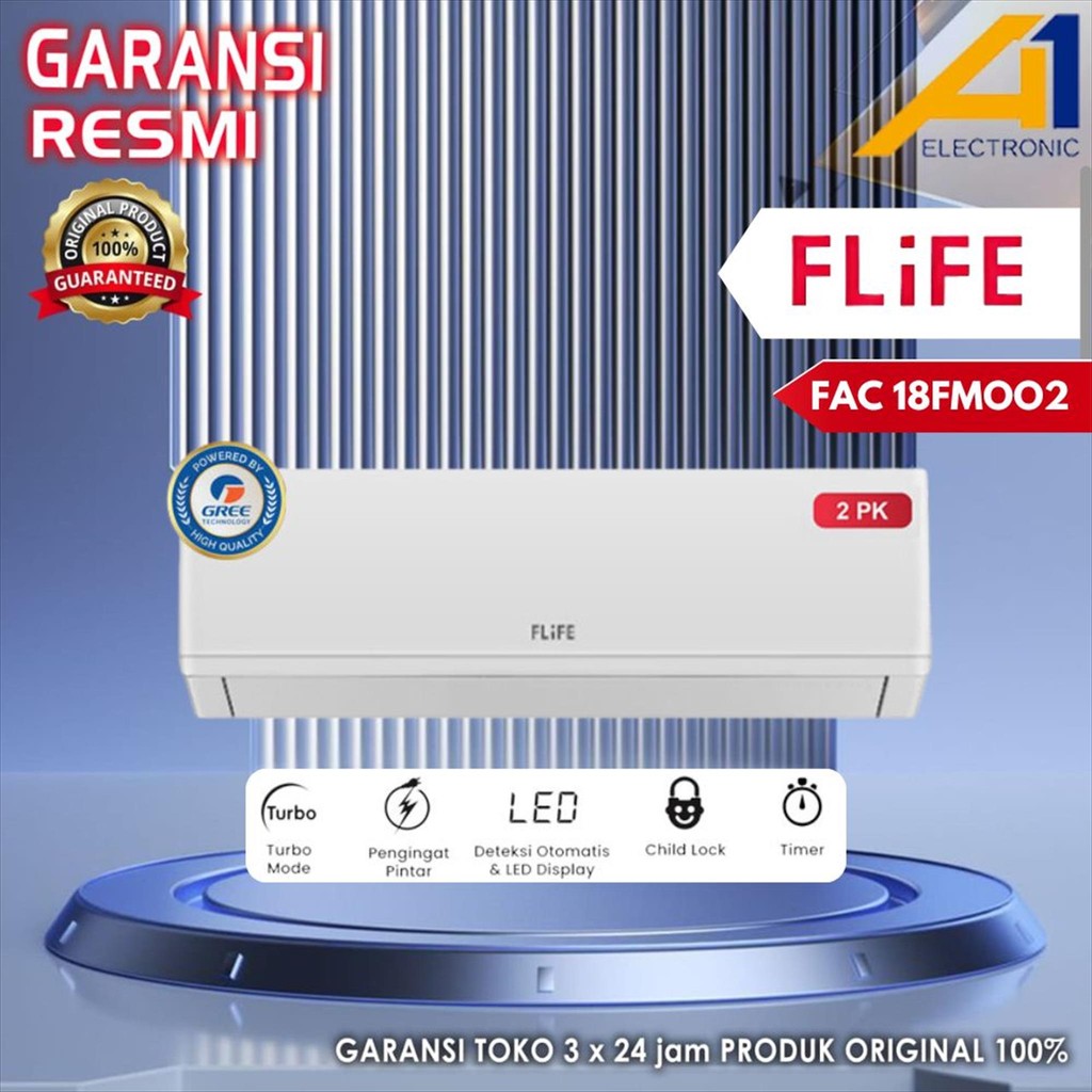 Jual AC FLIFE FAC-18FMOO2 / FAC18FMOO2 Split Standar 2 PK R32 by GREE ...