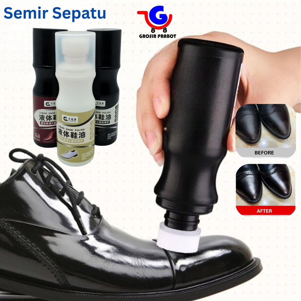 Jual Semir Sepatu Cair Hitam Coklat Netral 100ml Perawatan Sepatu Pria ...