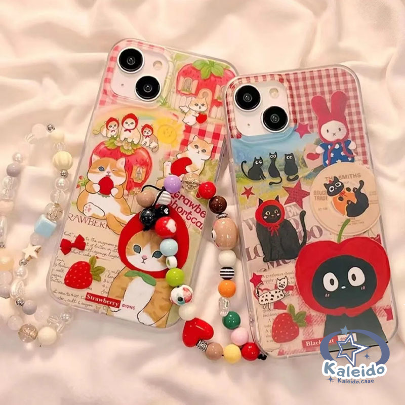 Jual [Kaleido.case]Casing Lembut Kucing Hitam Stroberi Yang Lucu Dan ...