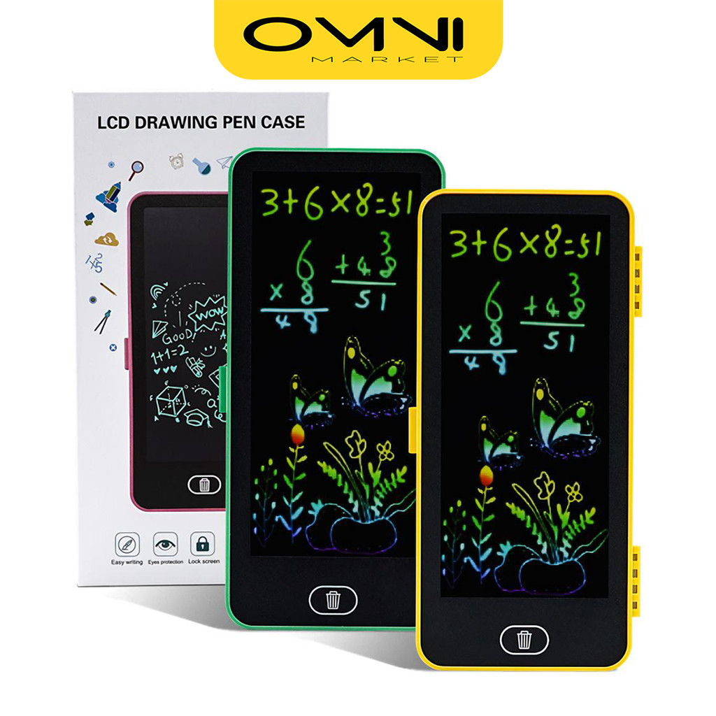 Jual Kotak Pensil Case Besar Drawing Box 2in1 Papan LCD Writing Drawing ...