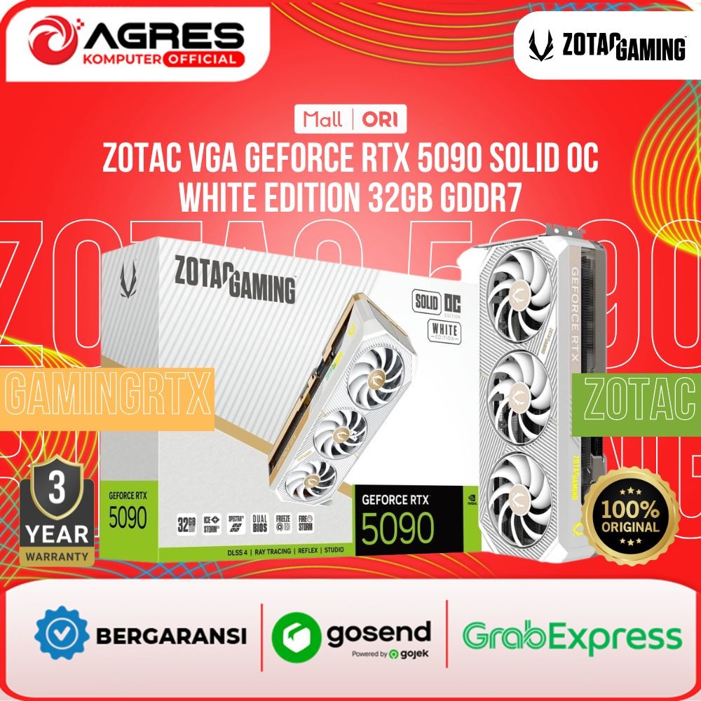 Jual ZOTAC VGA GEFORCE RTX 5090 32GB SOLID OC WHITE GDDR7 3Y | Shopee Indonesia