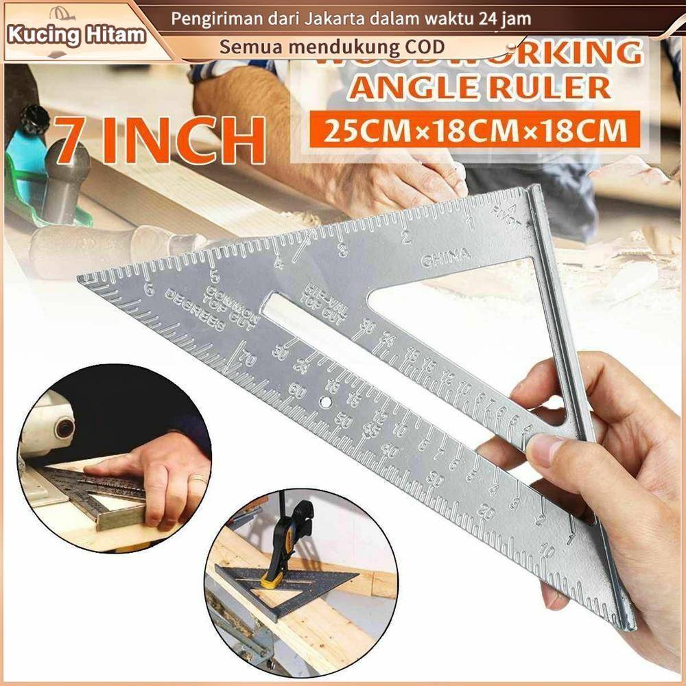 Jual Penggaris Segitiga 7 inci Penggaris Persegi 90 derajat Alat Ukur ...