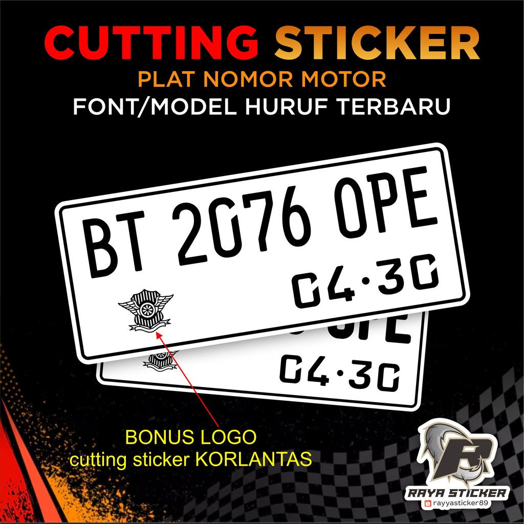 Jual STICKER CUTTING ANGKA HURUF PLAT MOTOR TERMURAH I MODEL HURUF ...
