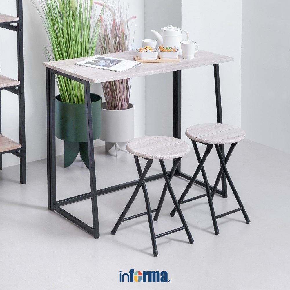 Jual Informa Lexi Set Meja Makan 2 Bangku - Cokelat Beech Dining Table ...