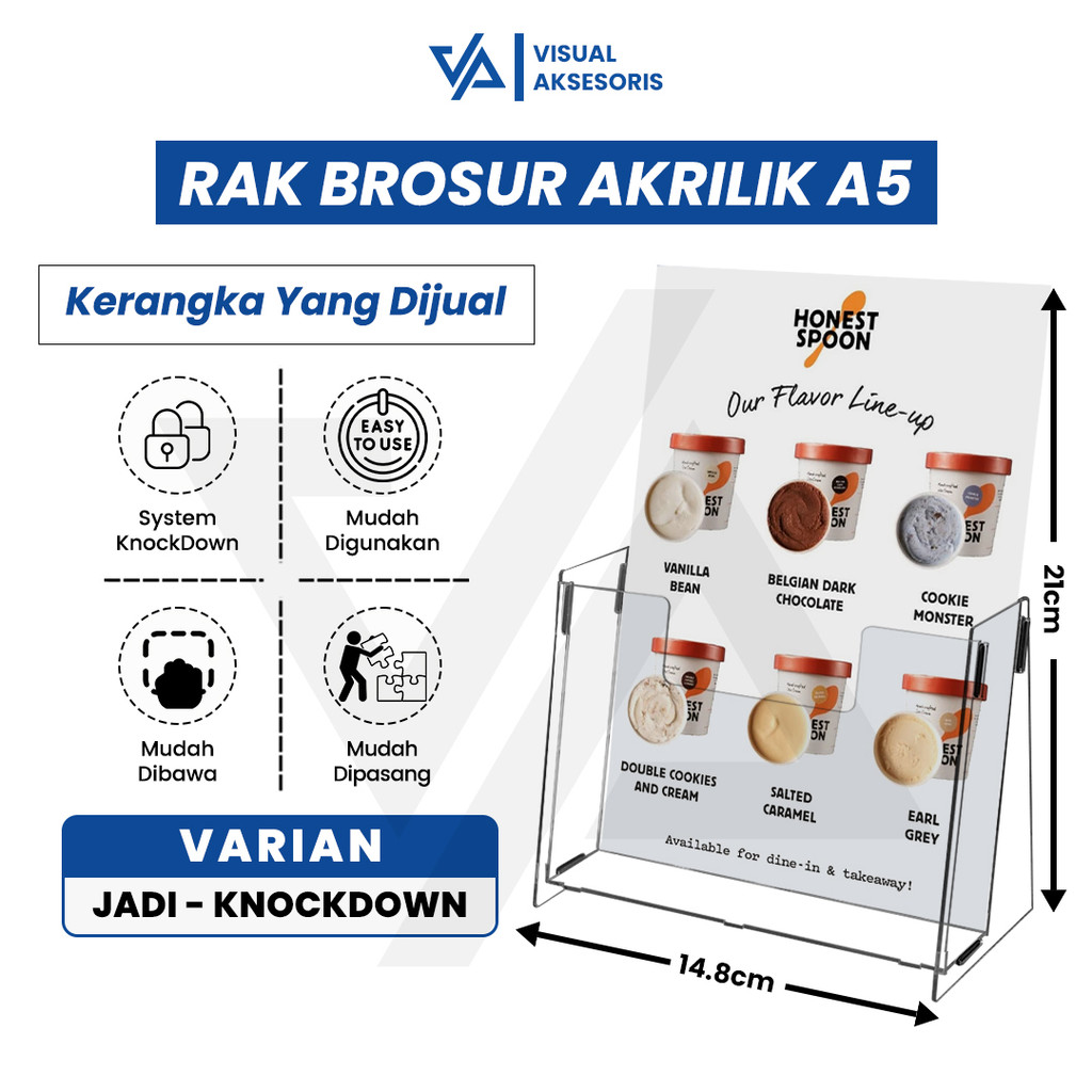 Jual RAK BROSUR AKRILIK A5 / TEMPAT DISPLAY BROSUR / ACRYLIC DISPLAY ...