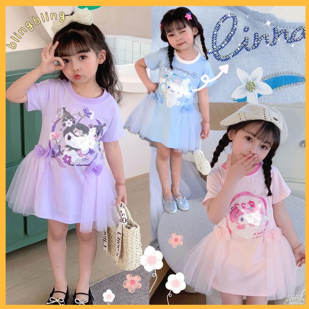 Jual Dress Anak Perempuan Princess Motif Sanrio Kuromi Melody ...