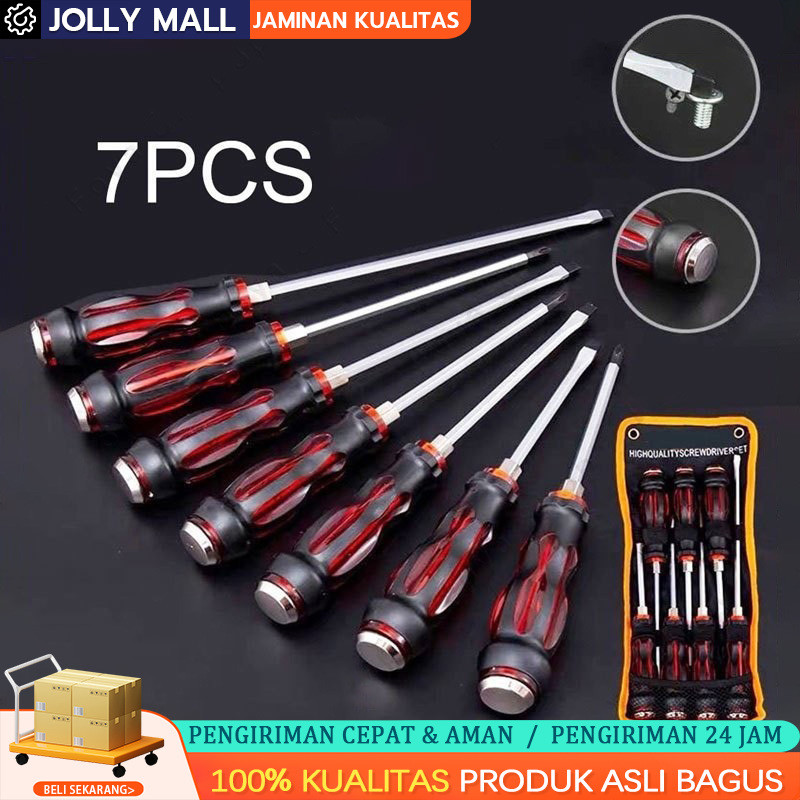 Jual Set 7 obeng ketok dengan obeng berbentuk salib hati dengan port ...