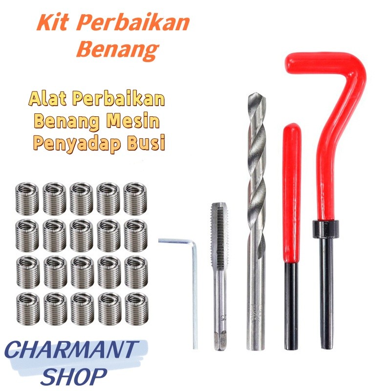 Jual [CHARMANT] 30pcs Thread Repair Kit Recoil Helicoil Thread Repair ...