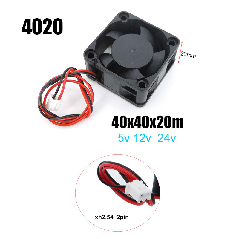Jual 2PIN Dc 40mm Cooling 3D Printer Fan 40x40x20mm Cooler 24V 12V 5V 4020 4cm Computer Case oil ...