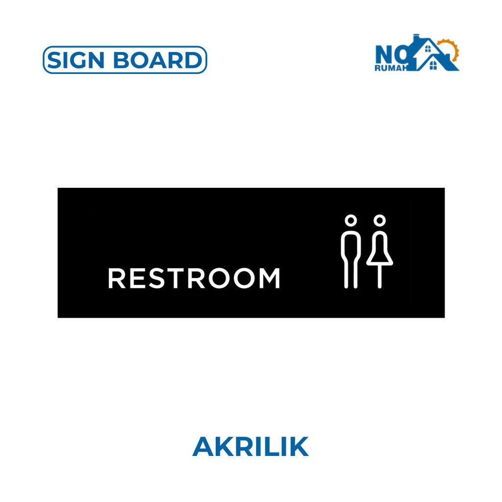 Jual Restroom Sign Board Label Tempel Akrilik Print Papan Tulis Nama ...