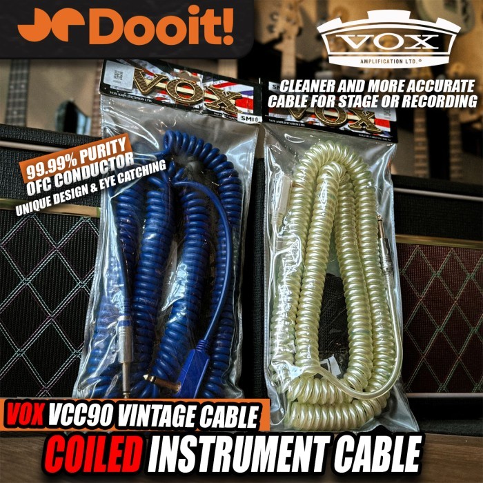Jual VOX VCC90 / VCC 90 Vintage Coiled Spiral Cable Kabel Jack AKAI TS ...