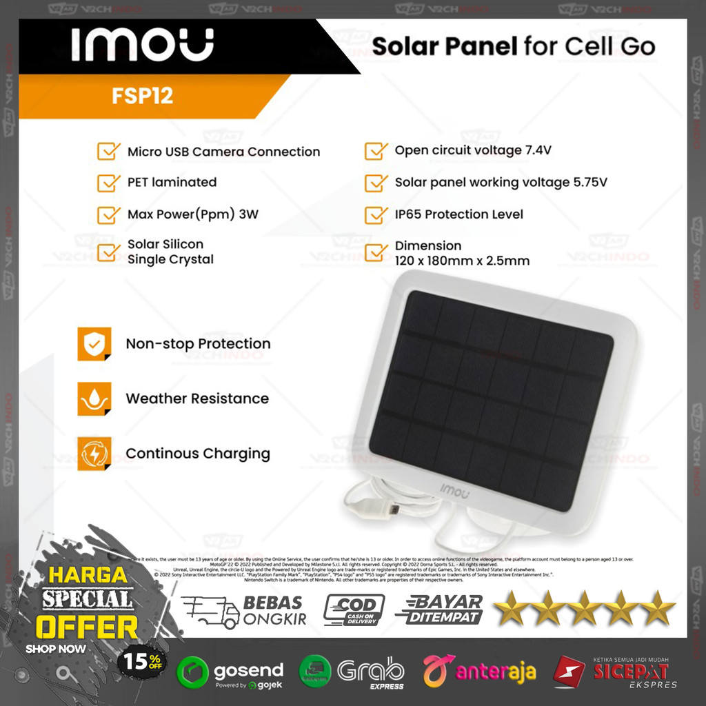 Jual IMOU SOLAR PANEL FOR CCTV CELL 2 IMOU FSP-12 !! | Shopee Indonesia