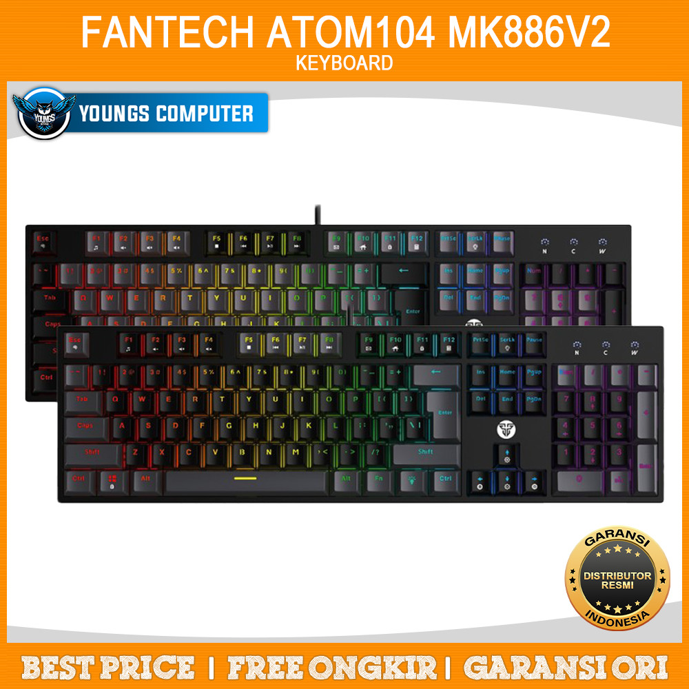 Jual FANTECH KEYBOARD ATOM104 MK886 V2 SUMI EDITION | Black / Grey ...