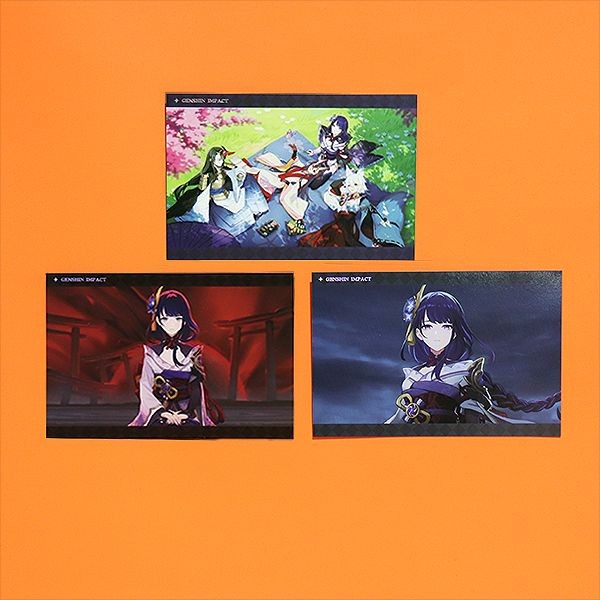 Jual Set of 3 Raiden Shogun Character PV Series Photo Cards - Genshin ...