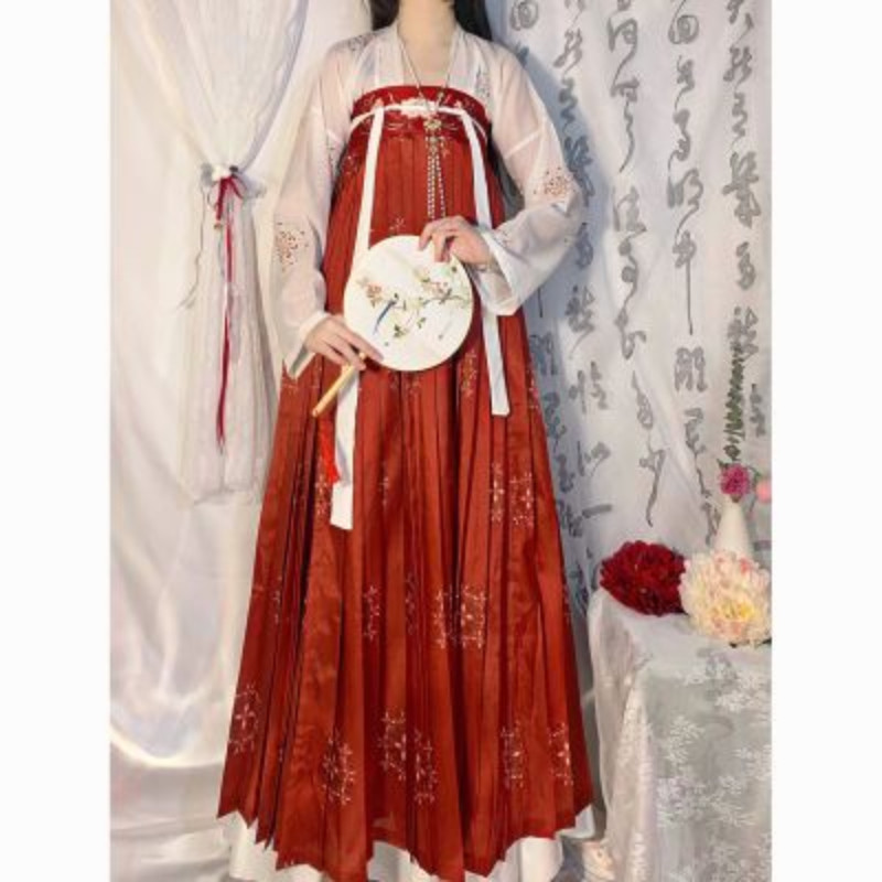Jual [JinSen] Hanfu Wanita, Rok Chu Sebatas Dada Gaya Tang, Set Lengkap ...