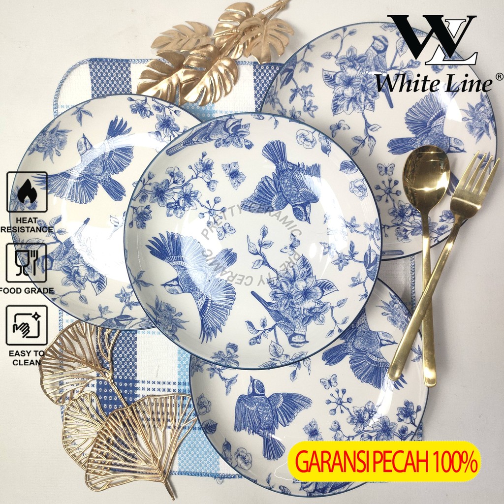 Jual Piring Aesthetic 1 PCS Plate WHITELINE Fruit Shape 8in Dove Piring ...