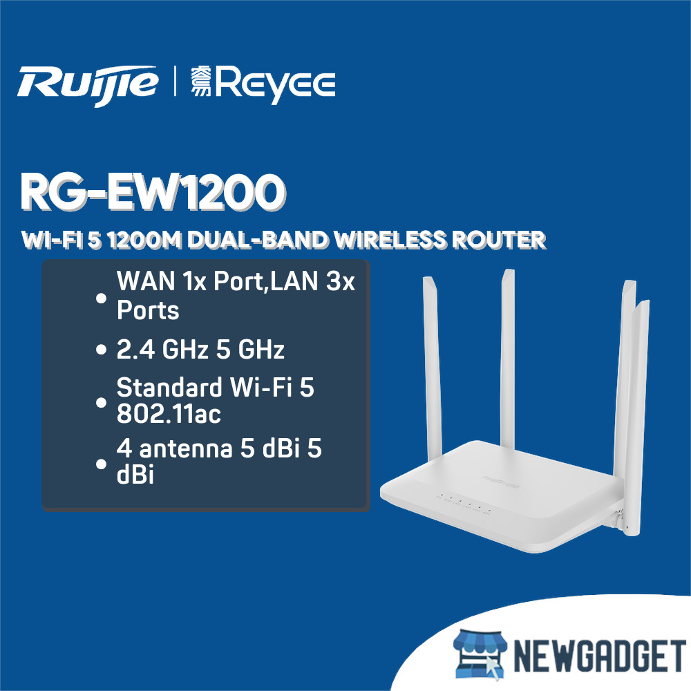 Jual RUIJIE REYEE RG-EW1200 WI-FI 5 1200M DUAL-BAND WIRELESS ROUTER ...