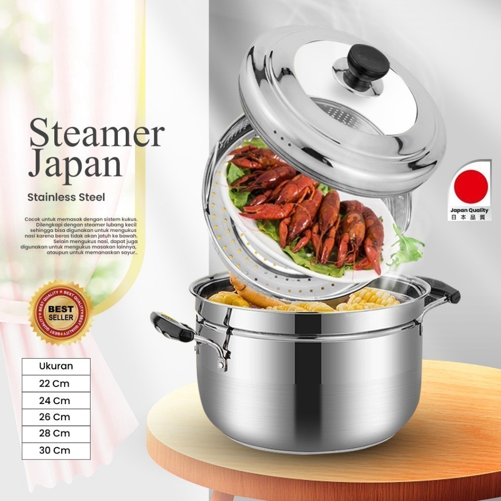 Jual GV33ES Panci Kukus Dandang Panci Steamer Japan Bakpao Siomay Kue Langseng Sarangan ...