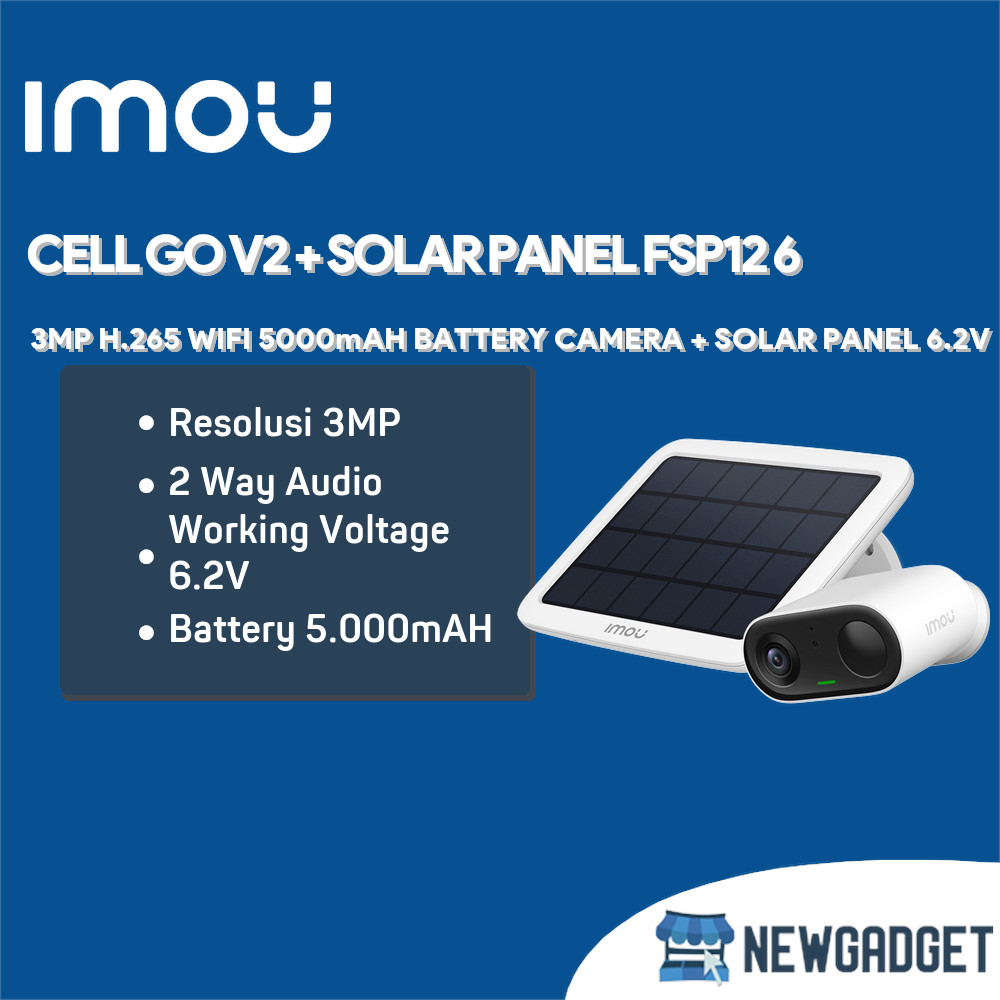 Jual IMOU CELL GO V2 + SOLAR PANEL FSP12 6.2V 3MP 5000MAH BATTERY WIFI CAM | Shopee Indonesia