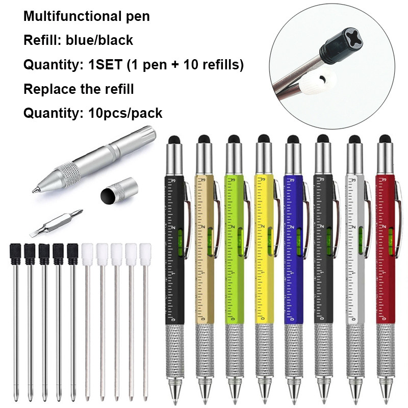 Jual 7 in1 Multifunction Ballpoint Pen with Modern Handheld Tool ...