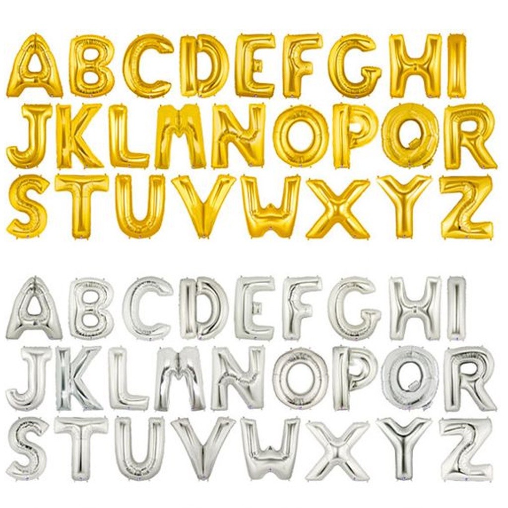 Jual LB - BALON FOIL HURUF & ABJAD ALPHABET GOLD A-Z /BALON FOIL HURUF ...