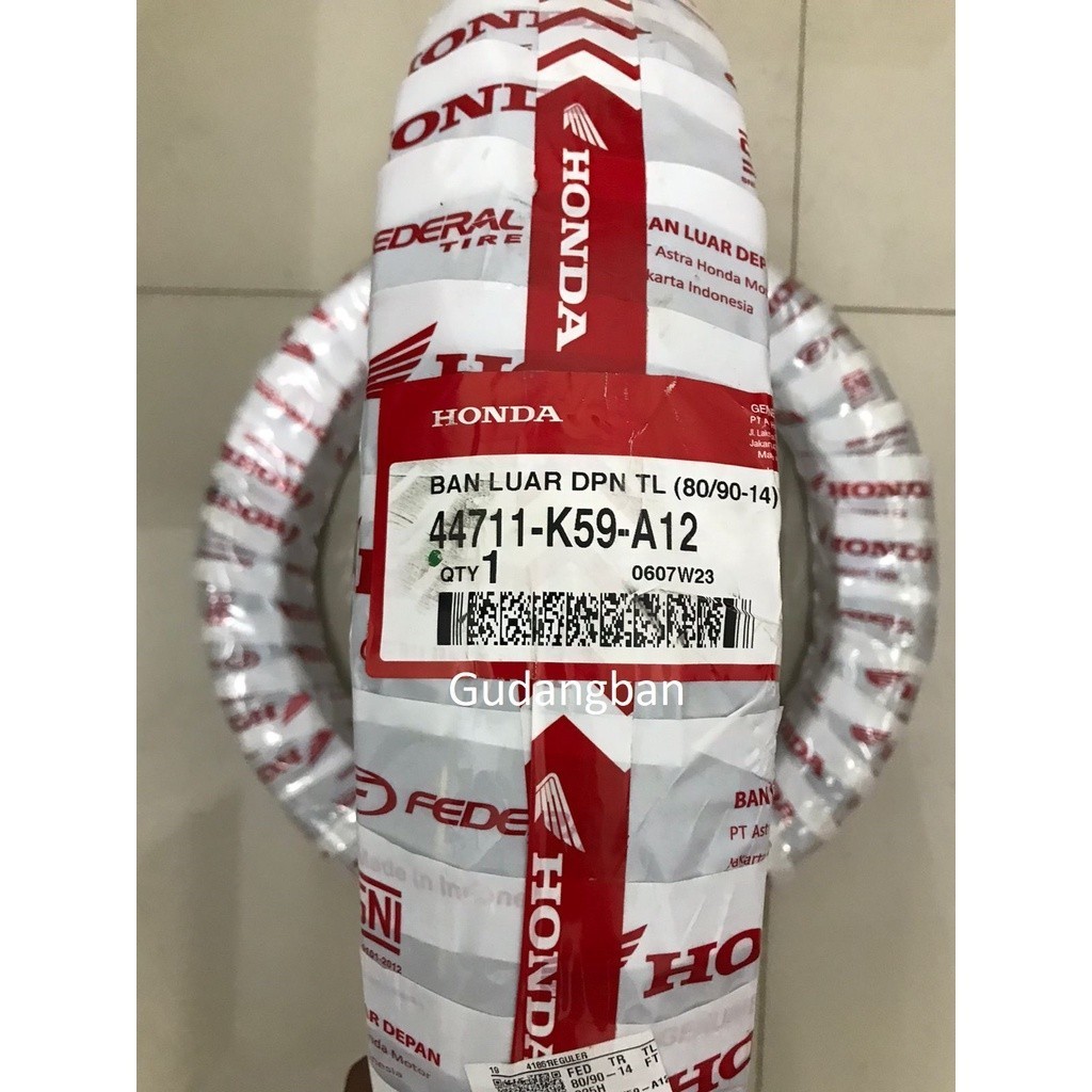 Jual Ban federal AHM FEDERAL 80 90 14 FT235 ORIGINAL HONDA Tubeless FREE PENTIL ( 44711-K59-A12 ...