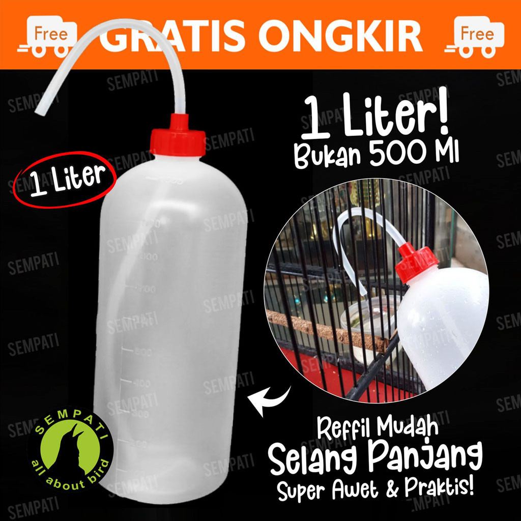 Jual SEMPATI BOTOL SELANG PLASTIK WADAH AIR MINUM BURUNG 1 LITER ASENA ...