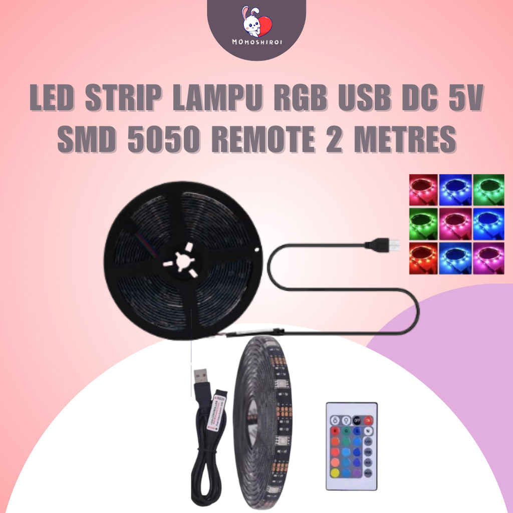 Jual LED Strip Lampu RGB USB DC 5V SMD 5050 + Remote Indoor PC TV ...