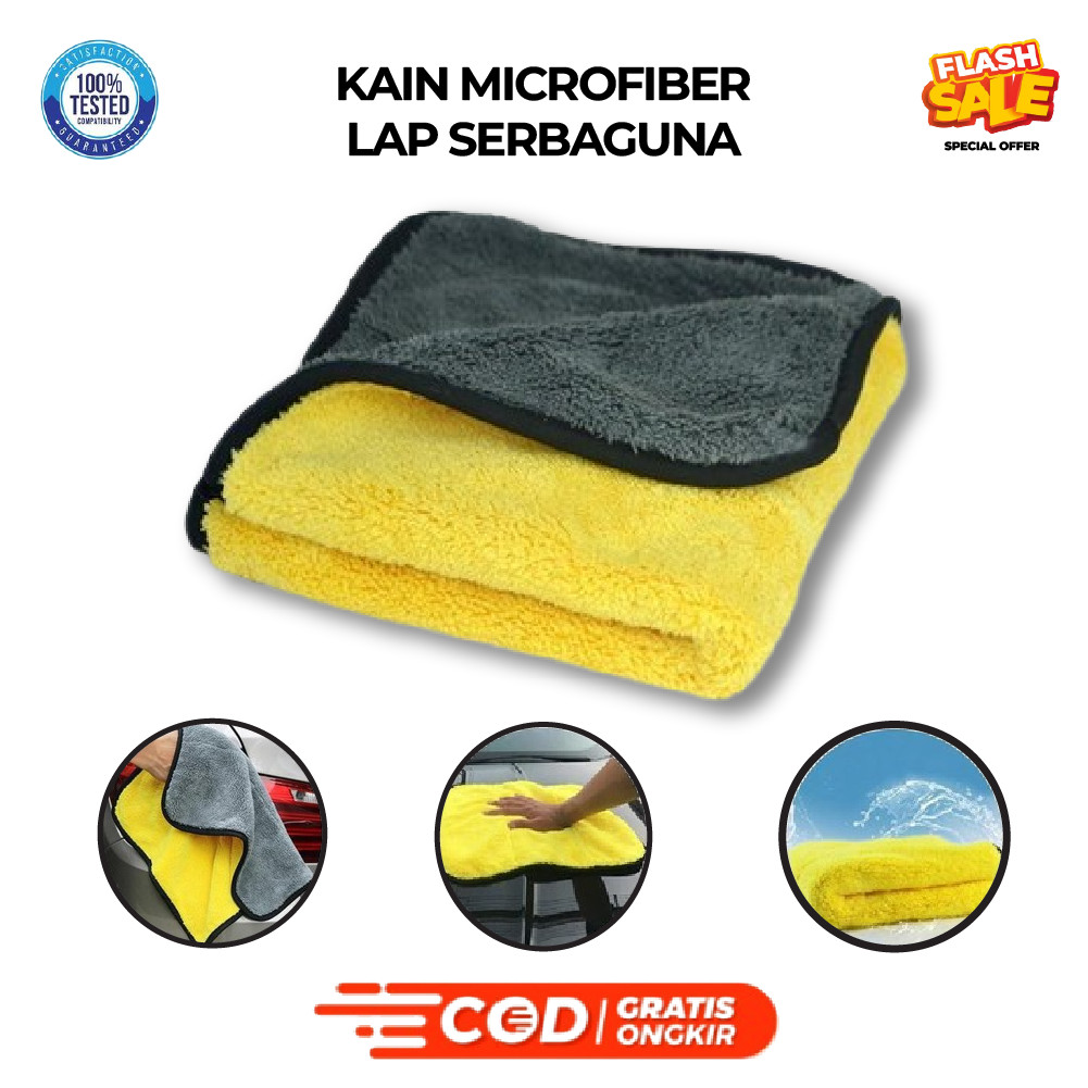 Jual Kain Microfiber Lap Serbaguna 30X30 2 Sisi Halus Multifungsi ...
