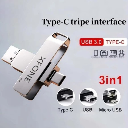 Jual TYPEC Flashdisk OTG USB 3in1 Kecepatan Tinggi Driver Flash Logam ...