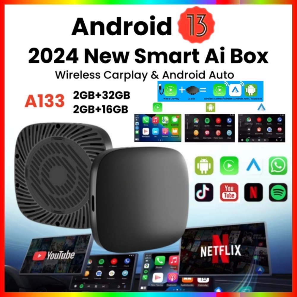 Jual Carplay AI Box Android 13 Wireless Android Auto Smart TV Box For ...