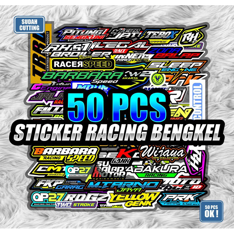 Jual Stiker Sponsor Racing Bengkel Balap Isi 50Pcs Stiker Kece Stiker ...