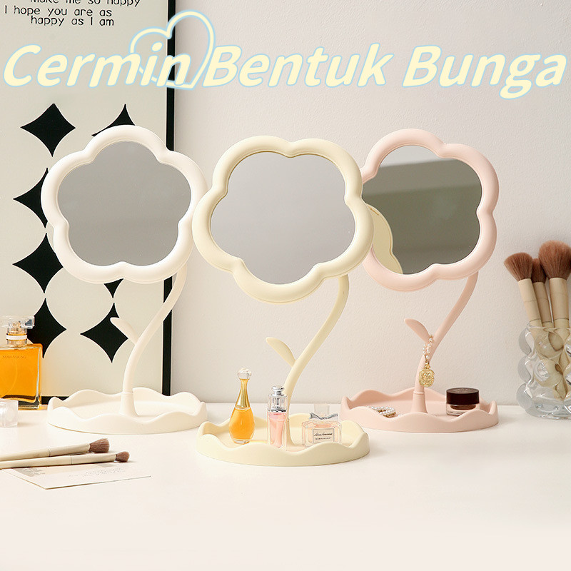 Jual Stand Mirorr Flower Kaca Meja Rias Serbaguna / Cermin Aesthetic ...
