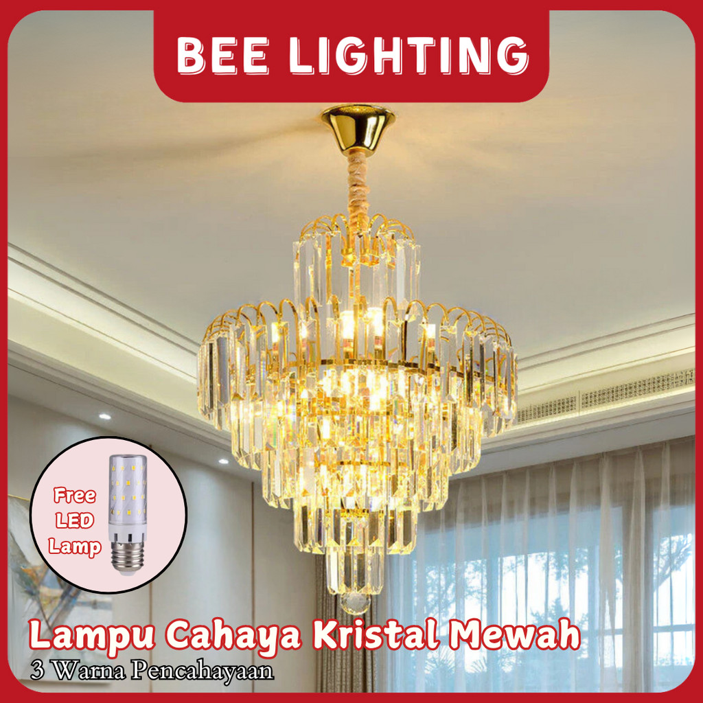 Jual BEE LIGHTING ⭐GARANSI 1 TAHUN⭐ Cahaya kristal mewah ringan, cahaya ...