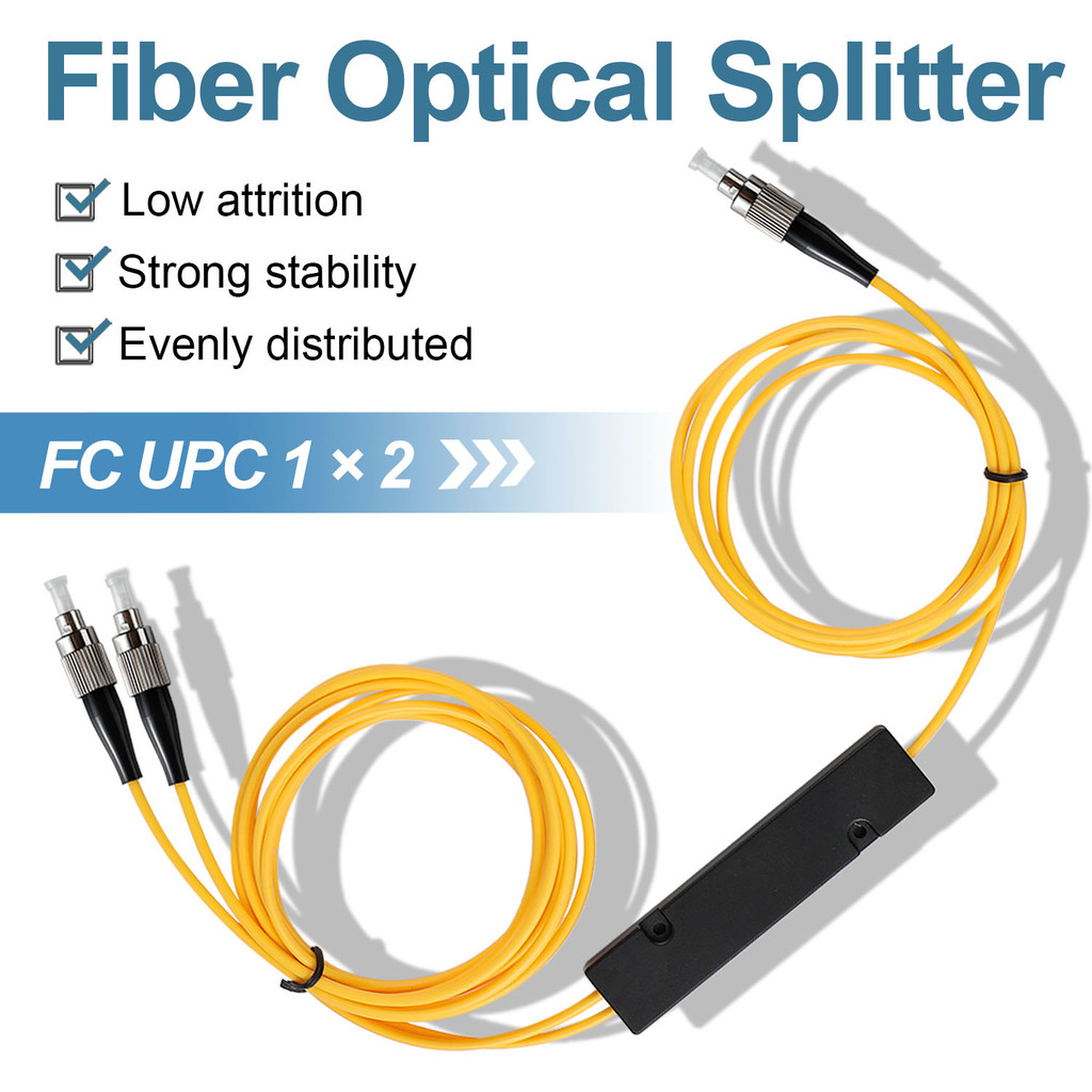Jual 1X2 FC UPC PLC Fiber Optic Cable Splitter with 1 to 2 Distribution ...