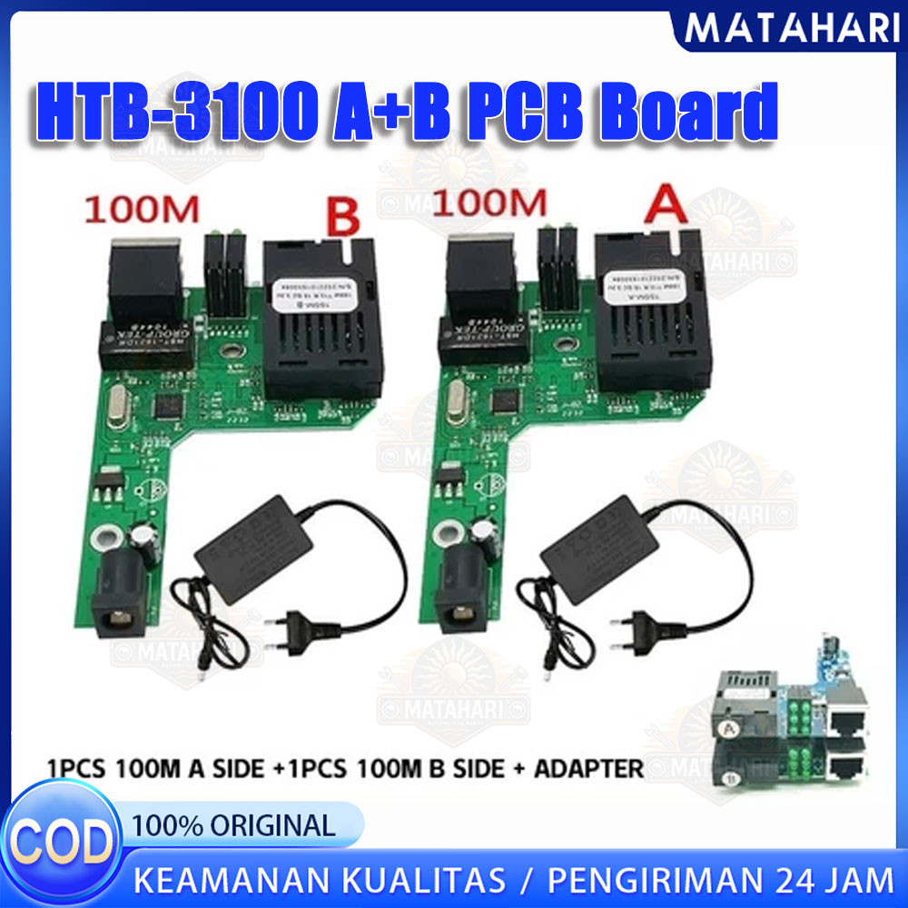 Jual PCB Board NetLINK HTB-3100 A/B Fiber Optic Optical Media Converter ...