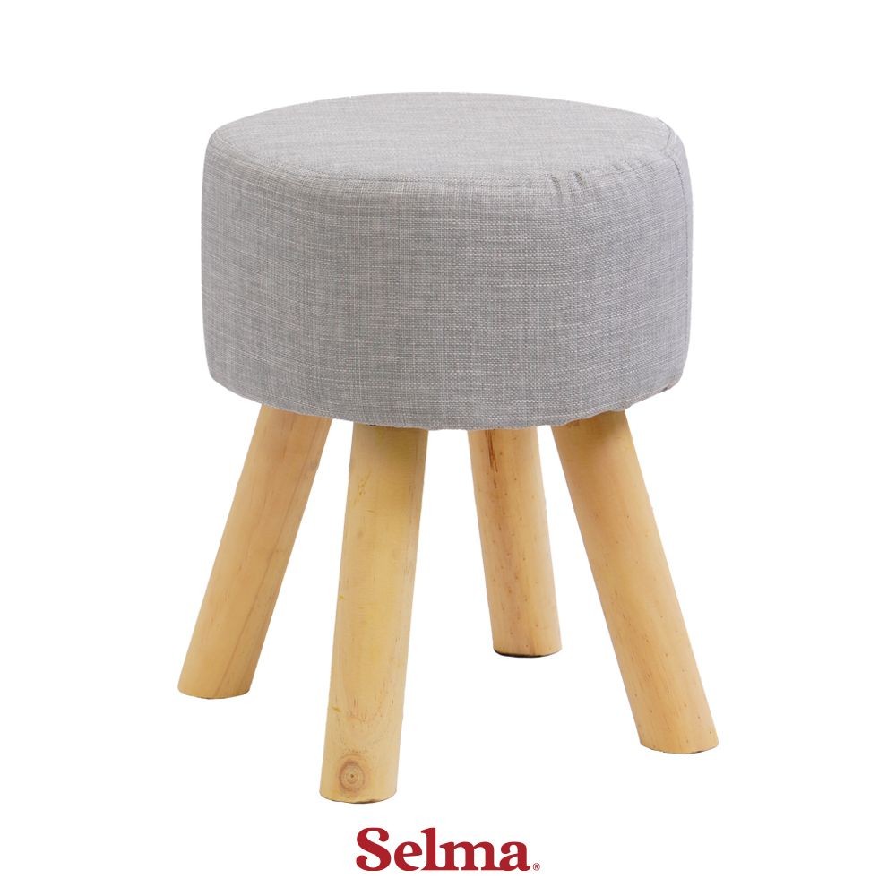 Jual Selma Tango Bangku - Abu-Abu Muda Stool Poly Linen Fabric Pine ...