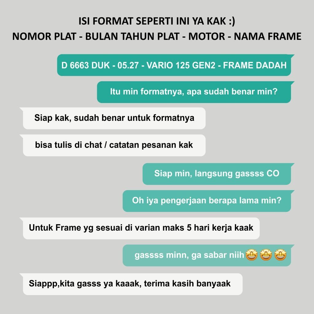 Jual HJ54FG Plat Nomor JDM Custom Frame + Plat / PNP SEMUA MOTOR ...