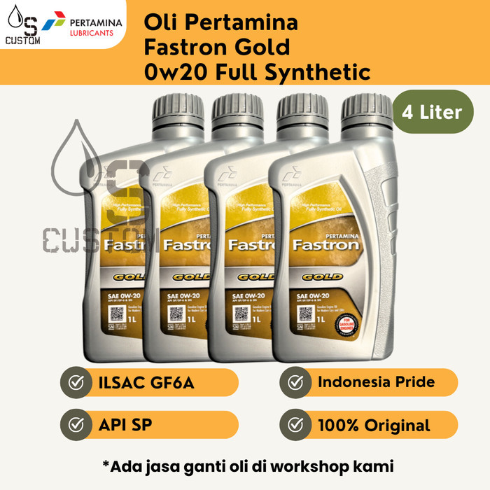 Jual Oli Pertamina Fastron Gold 0w20 Full Synthetic 4L 4 Liter | Shopee ...