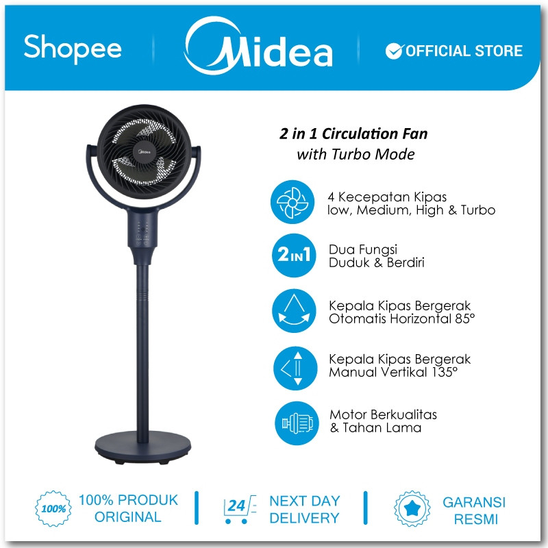 Jual Midea Kipas Angin Berdiri Sirkulasi Aromaterapi Diffuser Duduk ...