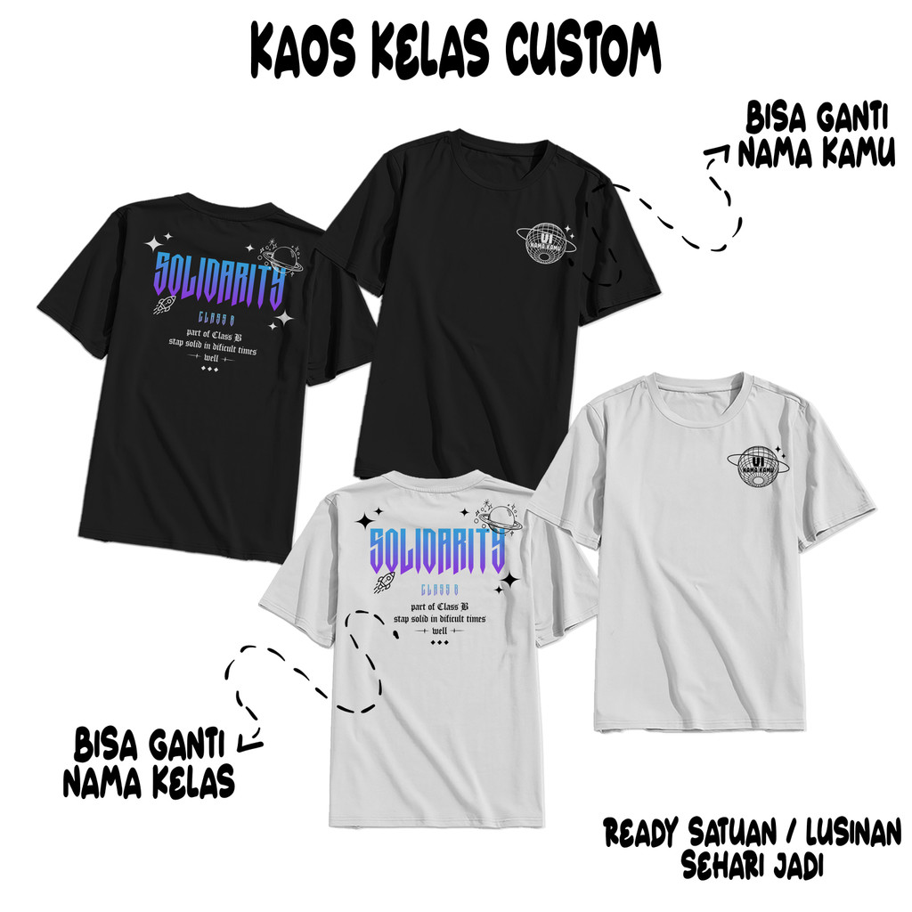 Jual Kaos Custom SD/SMP/SMA Desain Nama Kamu Dan Nama kelas Sablon Depan Belakang - Kaos Kelasan ...