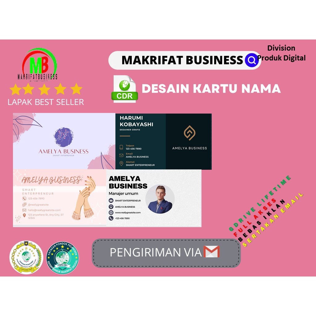 Jual DESAIN 100+ TEMPLATE DESAIN KARTU NAMA FORMAT CDR SIAP EDIT ...
