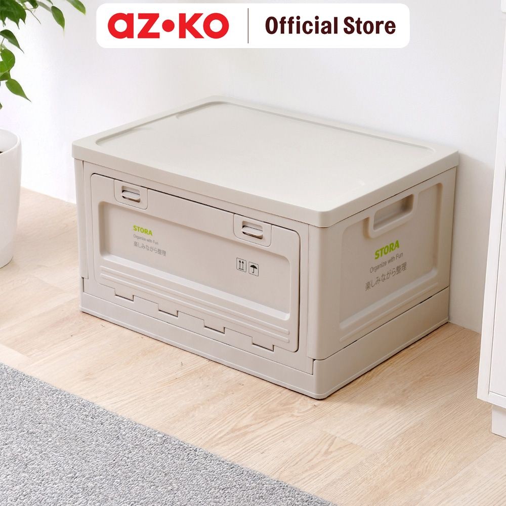 Jual AZKO Stora 50 ltr Hako Kotak Penyimpanan Lipat - Krem Beige Wadah ...