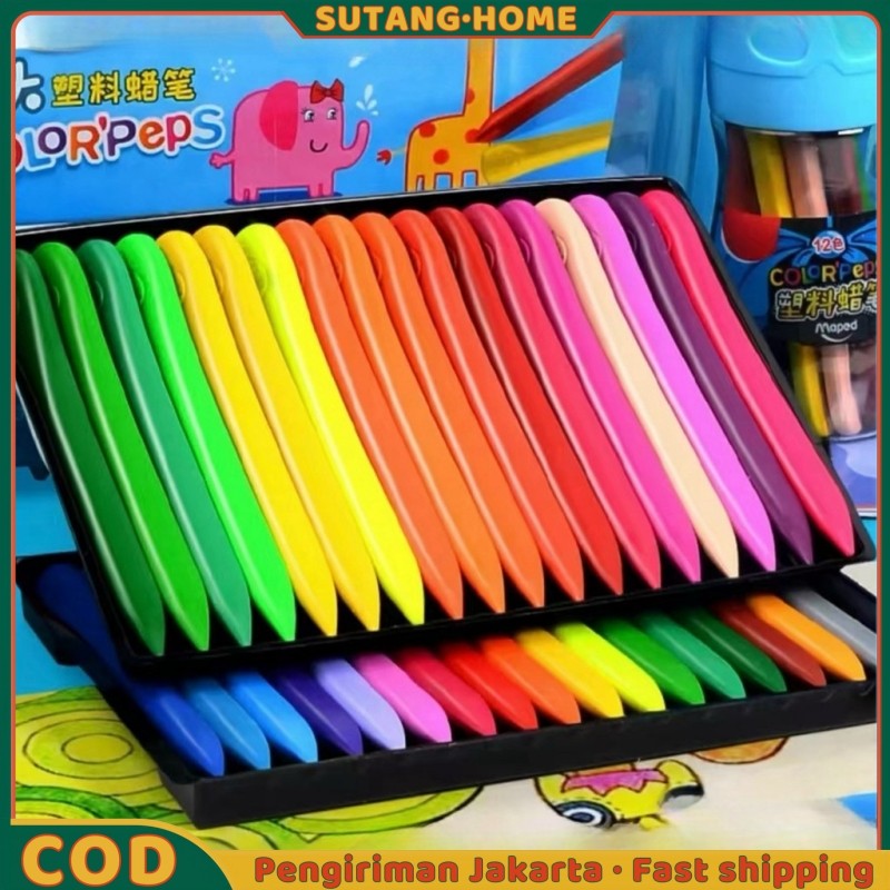 Jual 【SUTANG】Crayon Set Krayon 36 Warna Crayon Anti Air Dan Anti Patah ...