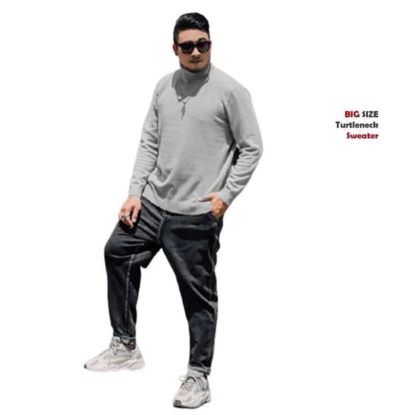 Jual TURTLENECK JUMBO PRIA / KAOS RAJUT RIB TURTLENECK LENGAN PANJANG ...